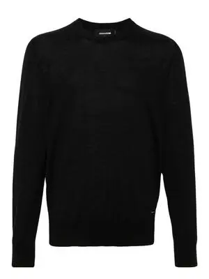 Dsquared2 Logo Plaque Crewneck Jumper - Black
