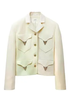 Versace Wool Jacket With Medusa Details - Neutrals