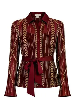 TEMPERLEY LONDON Viola Sequin-embellished Shirt - Red