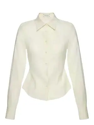 Magda Butrym Fitted Long-sleeve Shirt In Cream - Neutrals