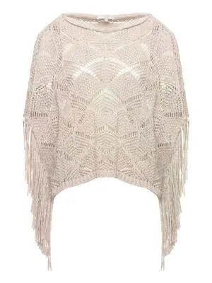 Antonelli Firenze Crochet-knit Sweater With Fringe Detail - Neutrals