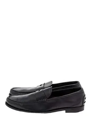 TOD'S Penny Keeper Leather Loafers - Black
