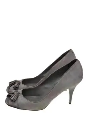TOD'S Tod's Suede Peep-Toe Pumps With Tassel Detail
