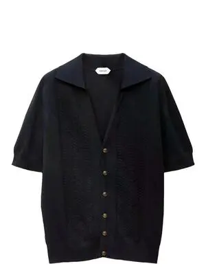 Versace Silk-cotton Knit Polo - Blue