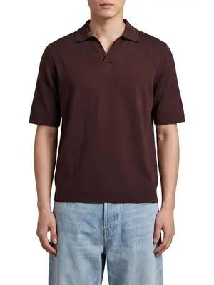 BALLANTYNE Cotton Knit Polo Shirt - Brown