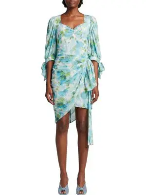 Chloé Floral Print Draped Dress - Multicolor