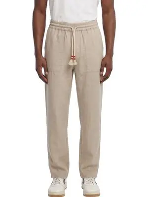 MC2 SAINT BARTH Pure Linen Jogging Trousers - Beige