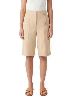Patrizia Pepe Tailored Crêpe Shorts - Sand