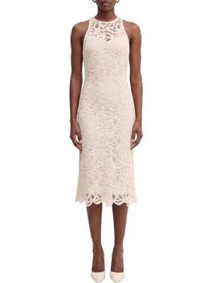 Patrizia Pepe Macramé Midi Dress - Sand