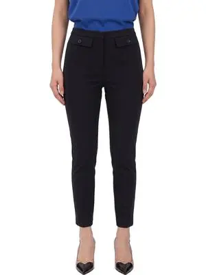 Elisabetta Franchi Stretch Crêpe Slim Fit Trousers - Black