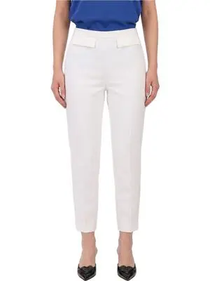 Elisabetta Franchi Stretch Crêpe Slim Fit Trousers - Ivory