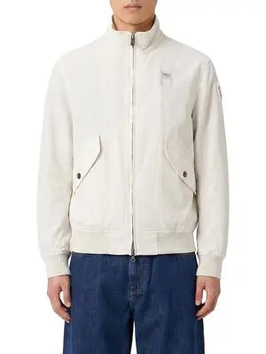 BLAUER. Cotton Bomber Jacket With Zip - Grey