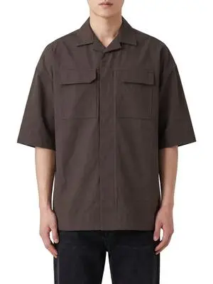 Rick Owens Casual Stretch Cotton Shirt - Brown