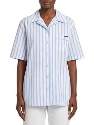 Dolce & Gabbana Cotton And Silk Blend Shirt - Blue