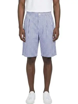 Comme Des Garçons Striped Pleated Shorts - White