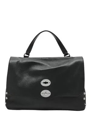 ZANELLATO Medium Postina Bag In Hammered Leather - Black