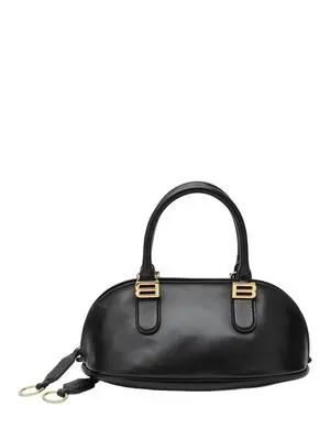 Balenciaga Bolero Mini Bowling Bag In Leather - Black