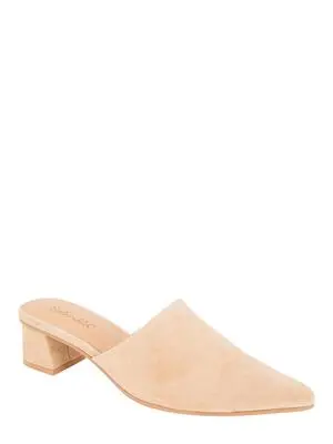 Splendid Lorelei Suede Pointed Toe Block Heel Mule - Camel