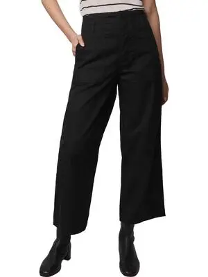 Splendid Chloe Wide Leg Twill Pants - Black
