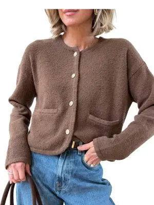 SPLENDID Splendid X @Cellajaneblog Boucle Button-Up Cardigan