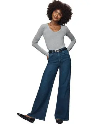 Splendid Emma High Rise Flared Jean In Dark Wash - Oceanside