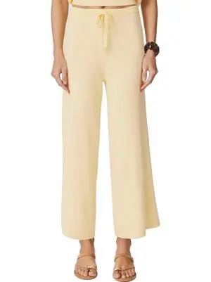 Splendid Cropped Knit Pants With Drawstring Waist - Lavender