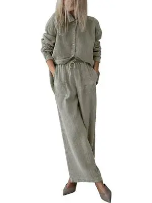 SPLENDID Ava Gauze Wide Leg Cropped Pants