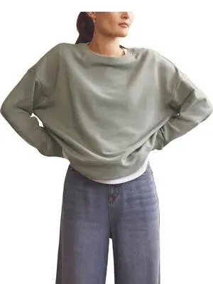 Splendid Greta Terry Crewneck - Shell