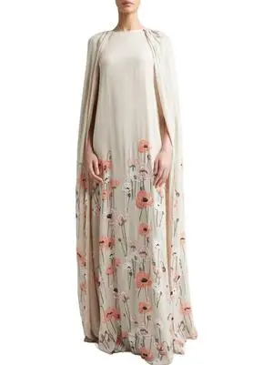 BERNADETTE BERNADETTE Minnie Embroidered Cape Gown