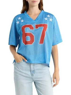 PACSUN 67 Graphic Mesh Jersey - Blue