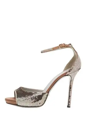 SERGIO ROSSI Sequin Ankle-strap Sandals - Metallic
