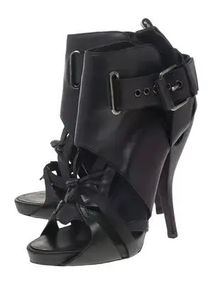 Givenchy Strappy Peep-toe Ankle Boots - Black
