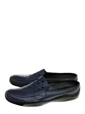 Prada Perforated Leather Loafers - Blue