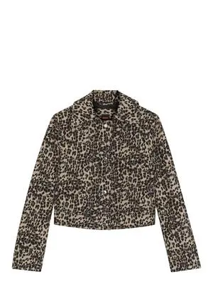 BOSS Leopard Jacquard Regular-fit Cropped Blazer - Patterned