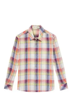 GOD'S TRUE CASHMERE Daybreak Checked Linen Shirt - Multi