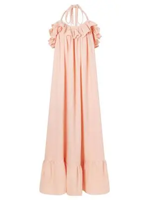 MARRAKSHI LIFE Ruffled Cotton Maxi Dress - Pink