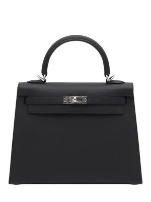 Hermès Hermès Kelly 25 Epsom Palladium Hardware Black