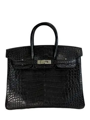 Hermès Birkin Matte Alligator With Palladium Hardware - Black