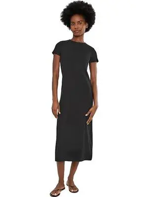 Madewell Andy Short Sleeve Crew Neck Maxi Dress - Black