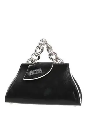 Gcds Leather Mini Bag With Chain Top Handle - Black