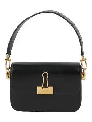 OFF-WHITE™ Leather Flap Bag - Black