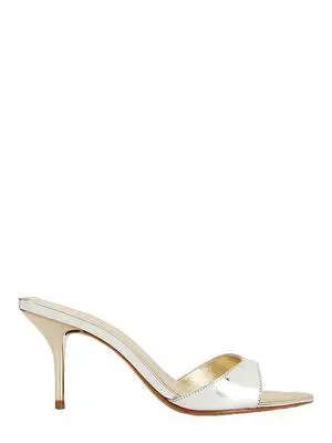 Schutz Elodie Metallic Stiletto Sandal - Silver