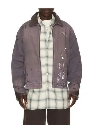 MISBHV 1997 Paint Splatter Canvas Work Jacket - Graphite