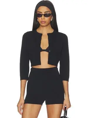 SKIMS Refined Knit Crop Cardigan - Obsidian
