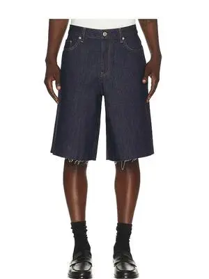 Helmut Lang Denim Shorts With Raw Hem - Rinsed Indigo