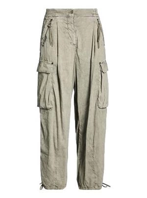 Masnada Cargo Pants In Cotton, Linen, And Elastane - Green