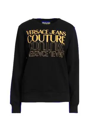 Versace Cotton Sweatshirt With Logo - Black