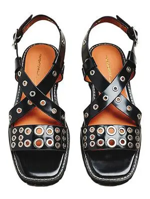 Intentionally Blank Zo Sandals With Grommet Detailing - Black