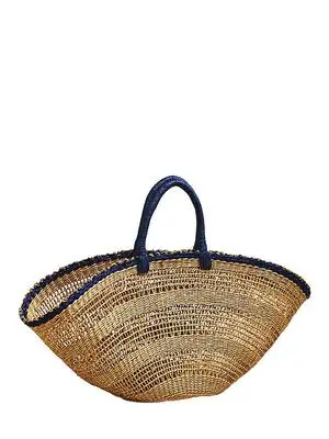 Anthropologie Raffia Straw Basket Bag - Natural