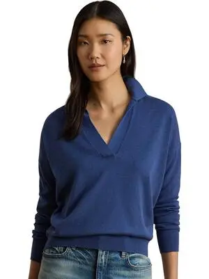 Ralph Lauren Cotton-modal Polo Sweater - Inky Blue